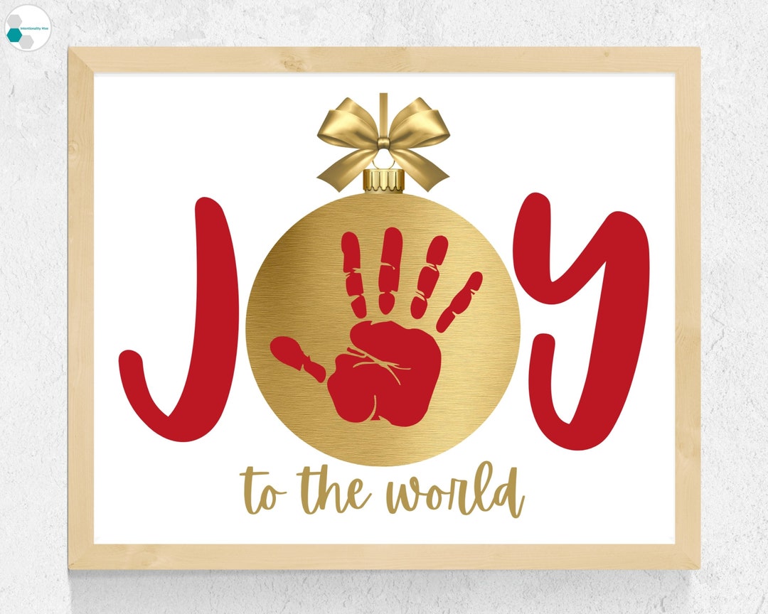 Joy Handprint Christmas Ornament Craft, Christmas Handprint Art Craft ...