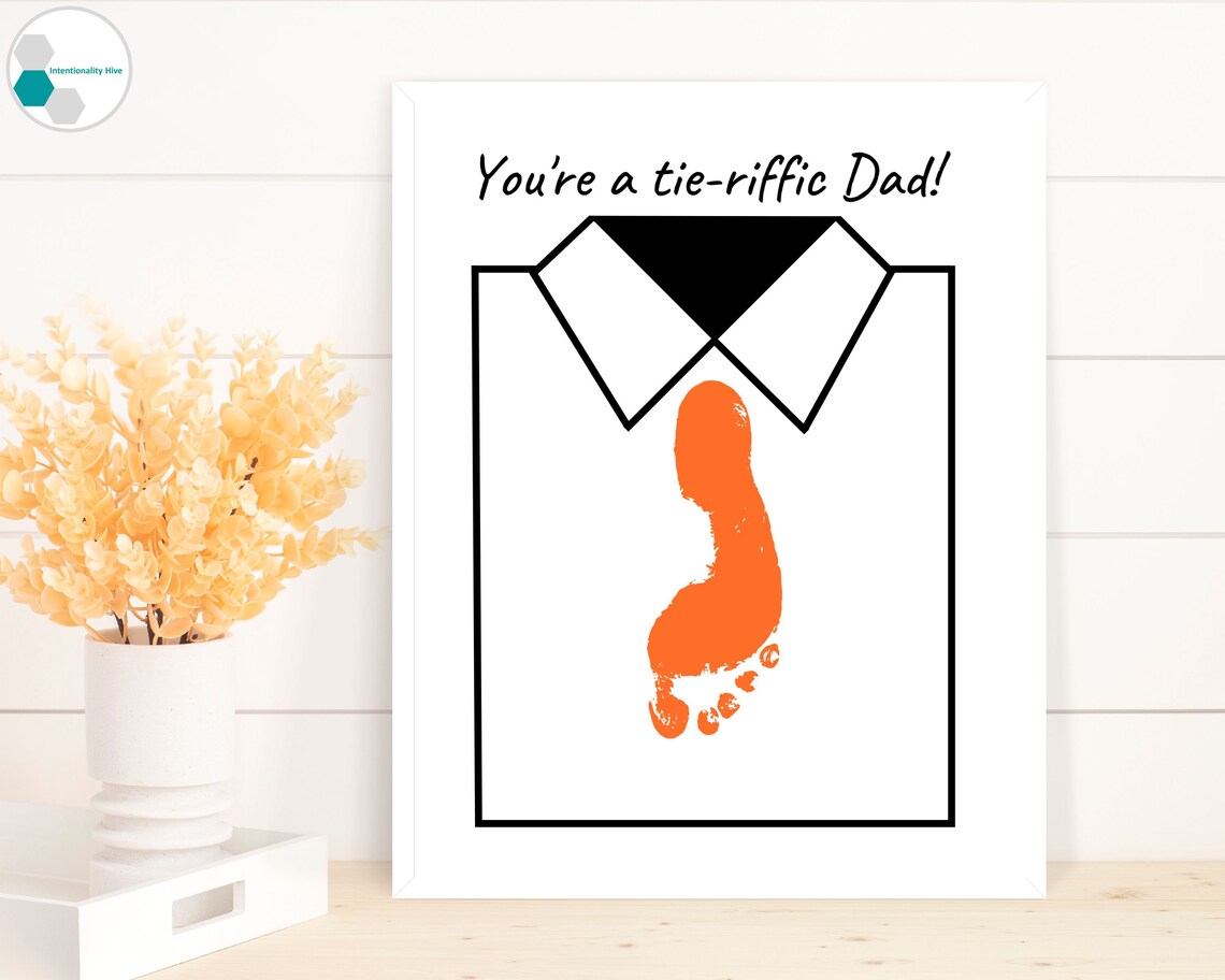 Father's Day Tie Footprint Craft Printable Footprint Art - Etsy