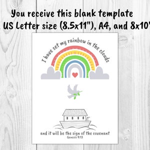 Noah's Ark Craft for Kids, Fingerprint Art Religious, Church Sunday ...