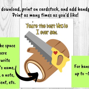 Uncle Handprint Craft Saw, Uncle Father's Day Uncle Card, Uncle Baby ...
