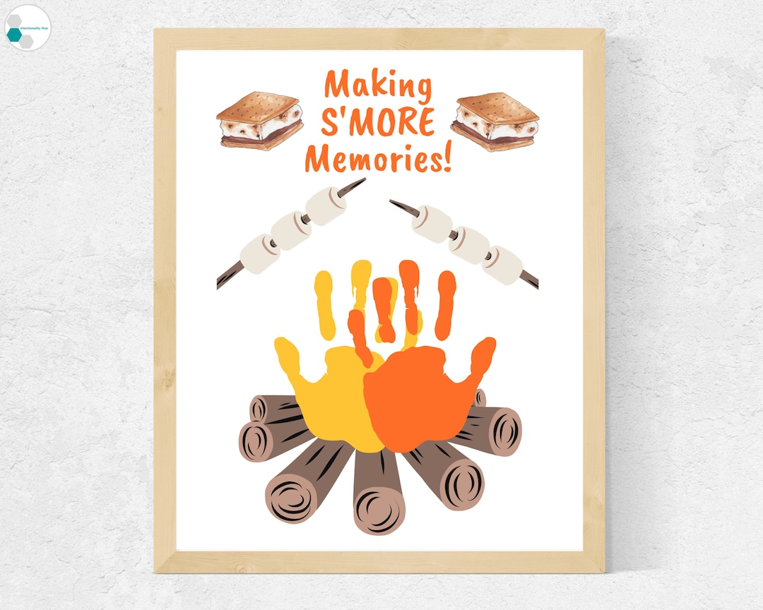 Campfire Handprint Art | Making Smore Memories Camping Craft for ...