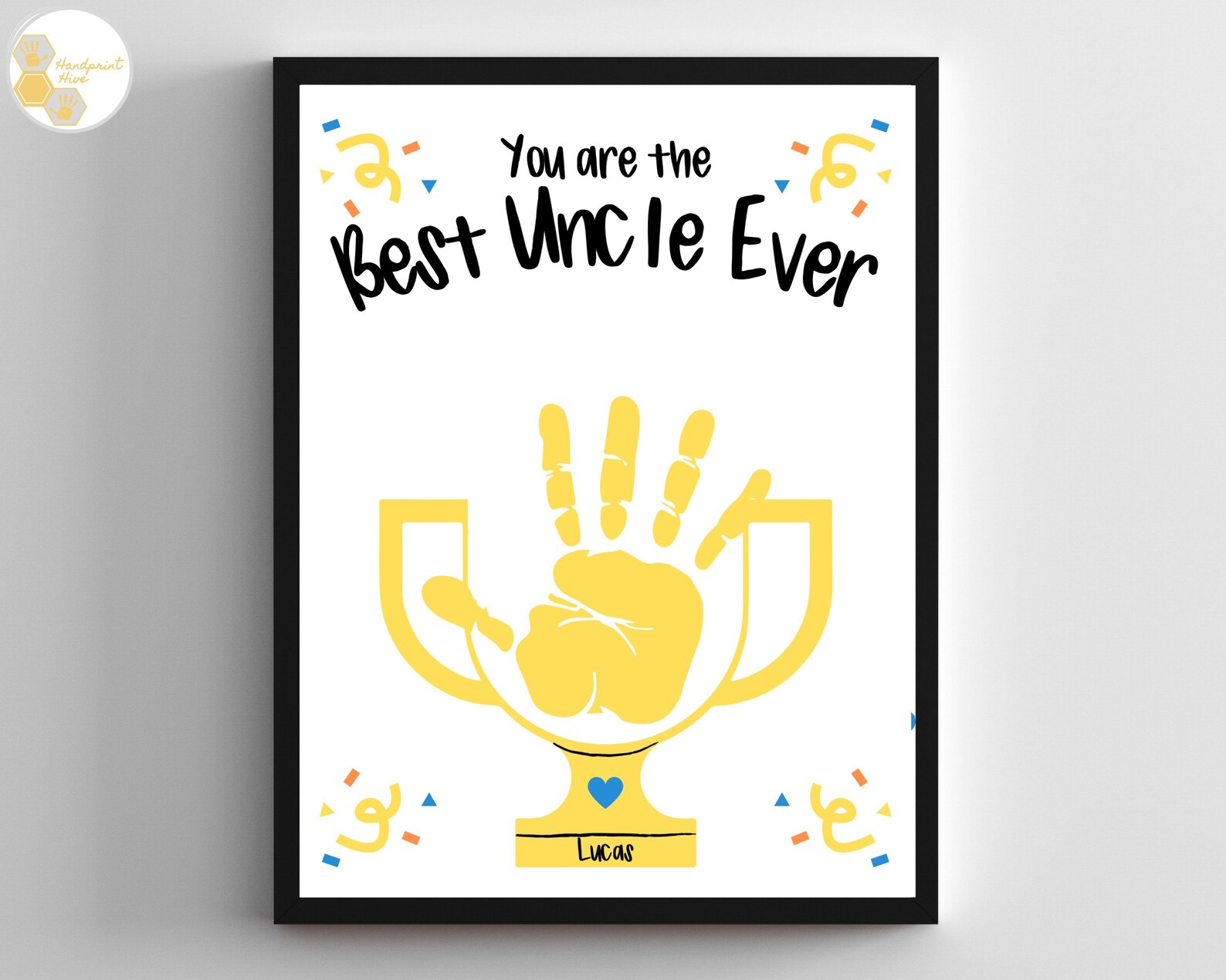 Best Uncle Handprint Art Gift, Baby Uncle Father's Day Gift, Best Uncle ...