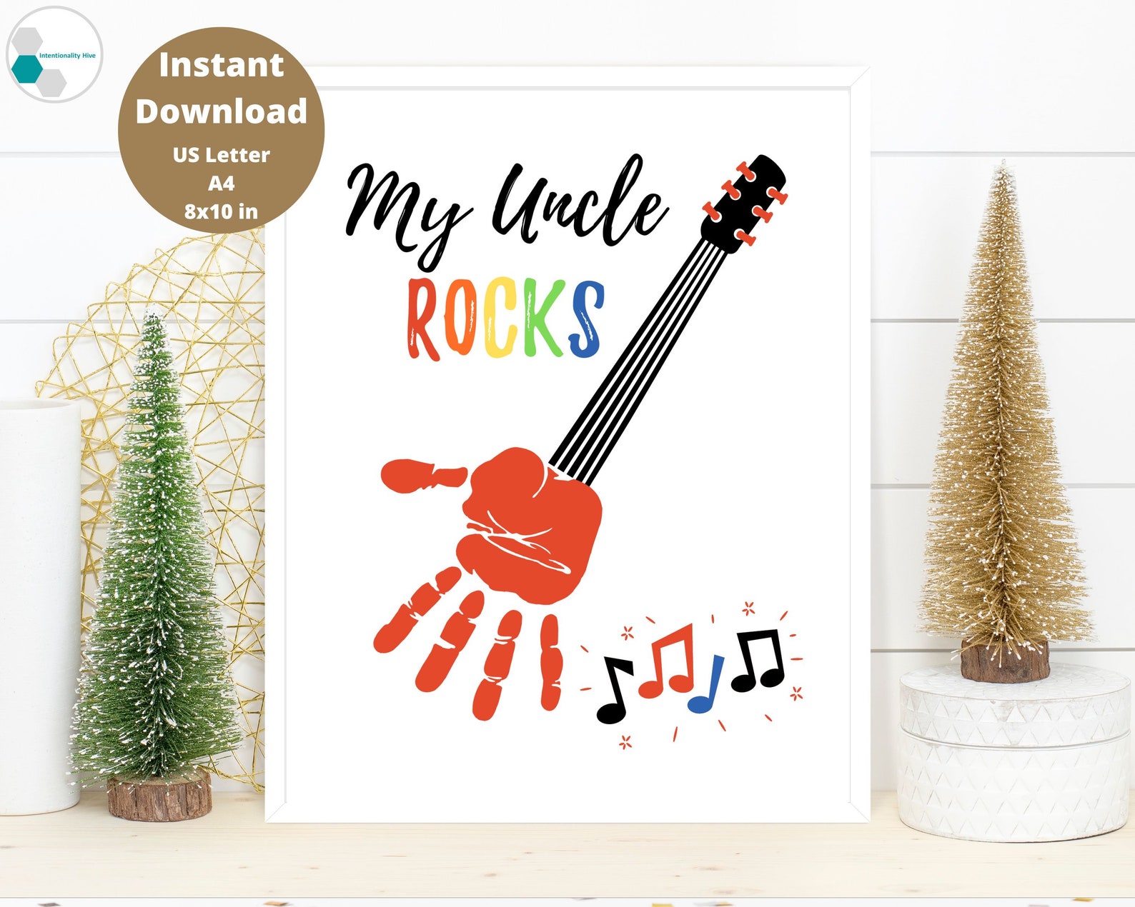 My Uncle Rocks Handprint Art Uncle Christmas Gift From Niece - Etsy