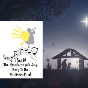 Angel Handprint Craft | Printable Christmas Craft Religious Gift | Hark ...
