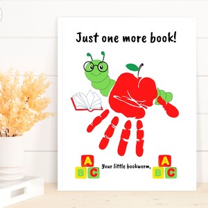 Bookworm Craft for Kids | Apple Handprint Art for Preschool / Prek ...