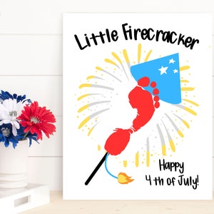Firecracker July 4th Footprint Art Craft, Little Firecracker Footprint ...