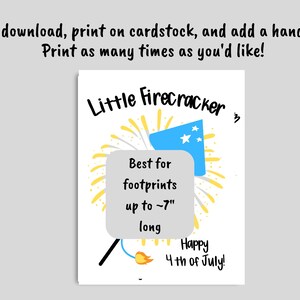 Firecracker July 4th Footprint Art Craft, Little Firecracker Footprint ...