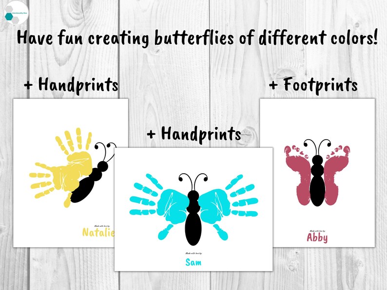 Butterfly Handprint and Footprint Art Set of 3 Printable - Etsy