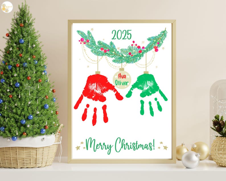 2025 Christmas Handprint Ornament Craft: Toddler Keepsake (digital ...