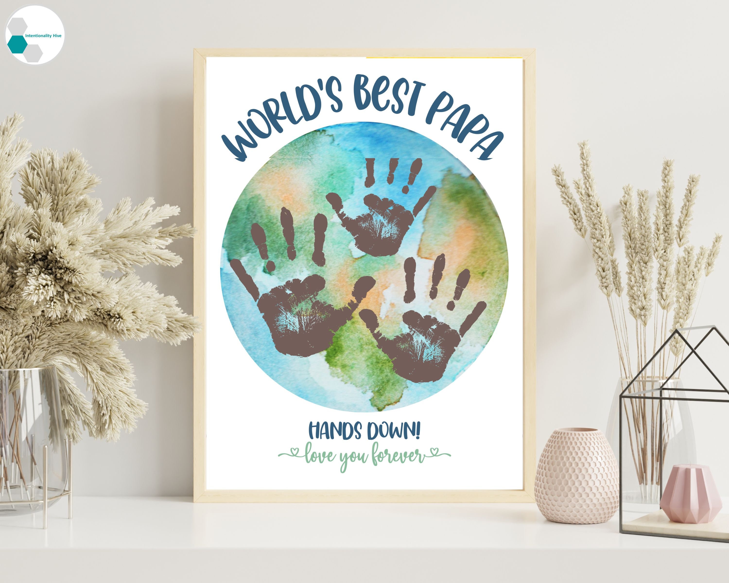 World's Best Papa Hands Down PRINTABLE Papa Handprint Art - Etsy Australia