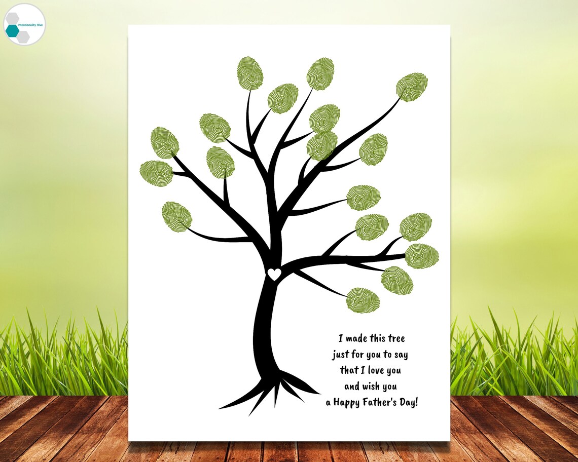 Fingerprint Father's Day Tree Craft for Kids and - Etsy