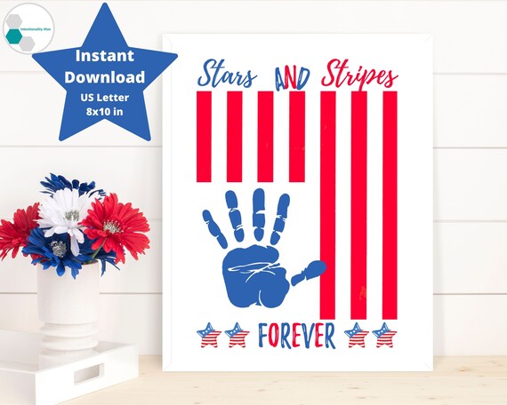 Flag Handprint Craft for Kids Printable US Flag Handprint | Etsy