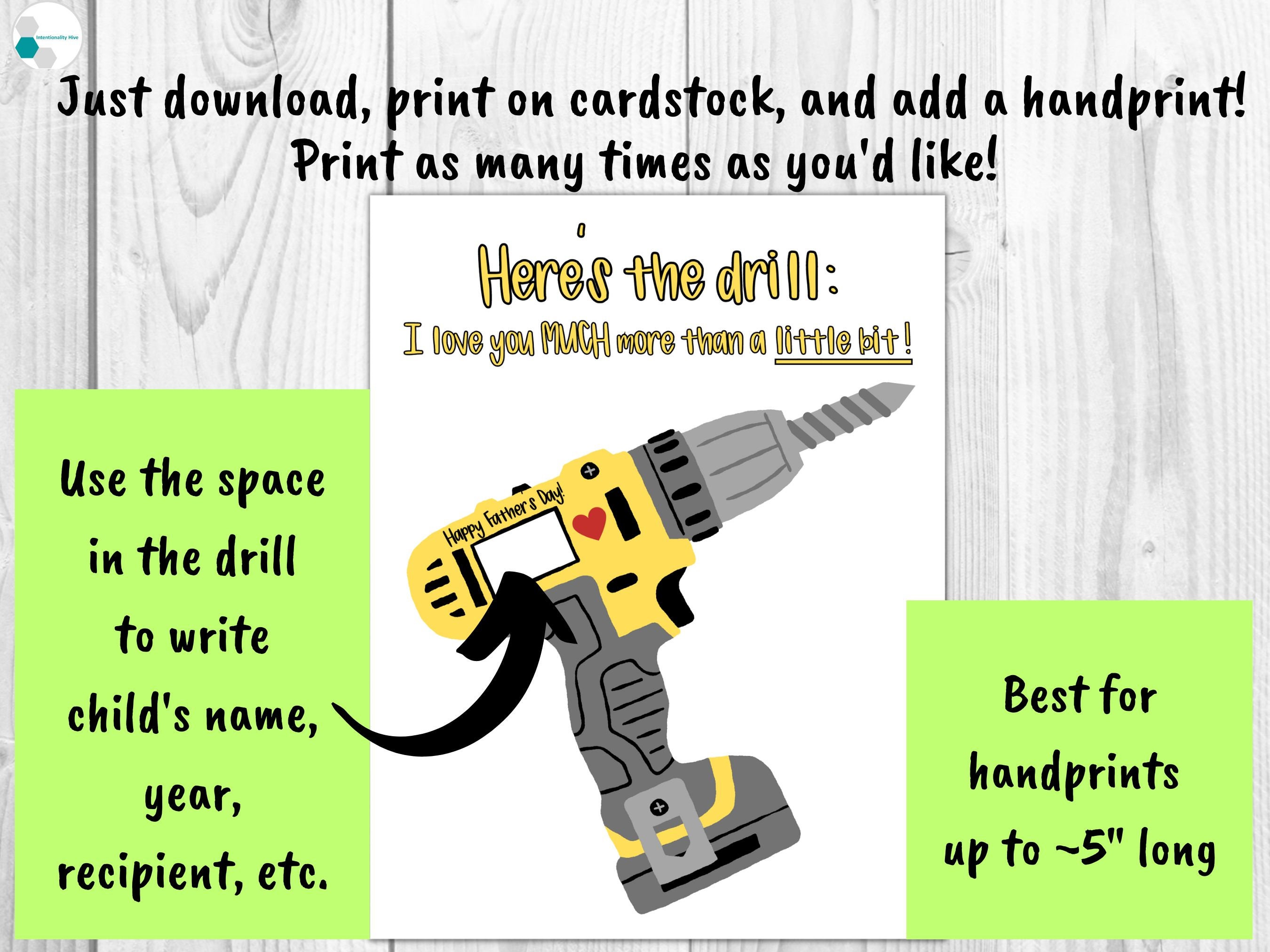 Drill Father's Day Handprint Craft Printable, Tool Craft for Toddler ...