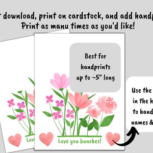 Love You Bunches Handprint Art Craft Grandma Mom, Flowers Handprint ...