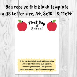 Handprint First Day of School Poem, Back to School Handprint Art ...