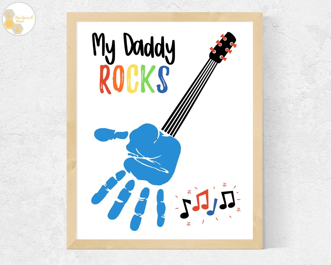 Dad Handprint Craft Printable, 1st Father's Day Daddy Craft Preschool ...