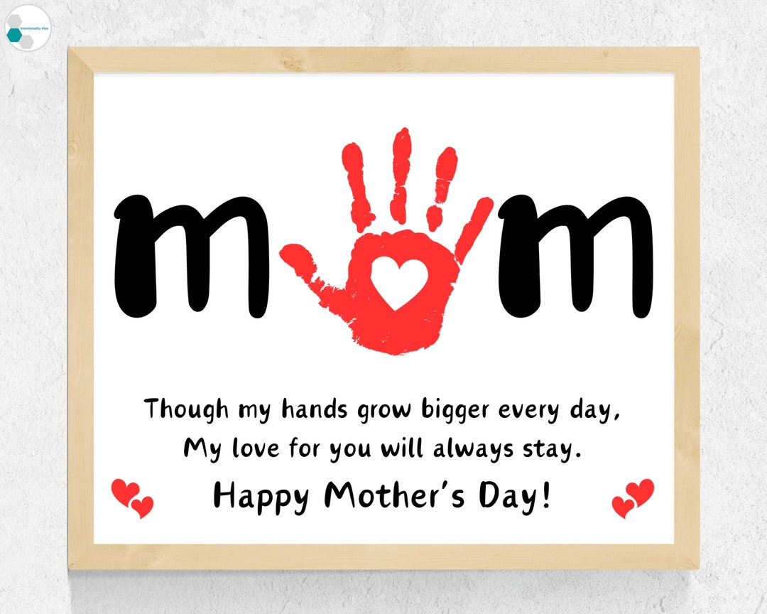 Mom Handprint Gift Mother's Day Craft, Baby Gift for Mom Handprint Poem ...