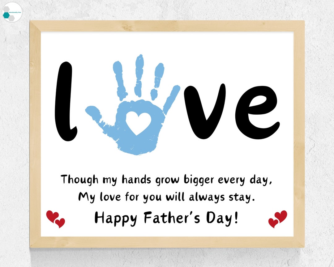 Father's Day Handprint Art Craft for Toddler Baby Kids, Love Handprint ...