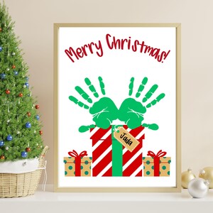 Handprint Christmas Craft Printable, Christmas Handprint Card From ...