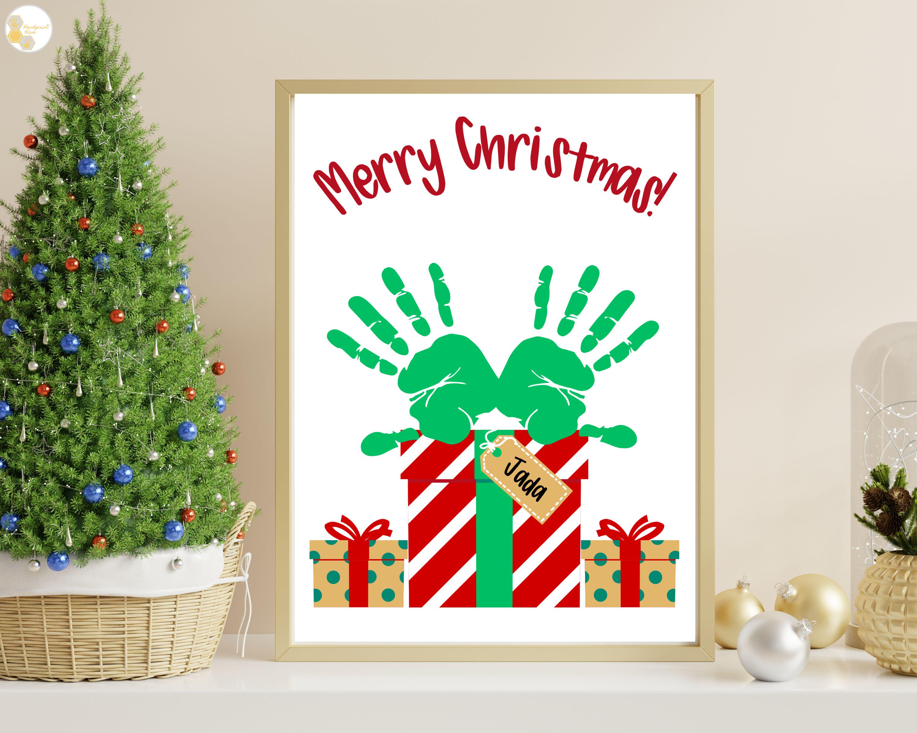 Handprint Christmas Craft Printable, Christmas Handprint Card From ...