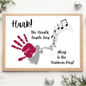 Angel Handprint Craft | Printable Christmas Craft Religious Gift | Hark ...