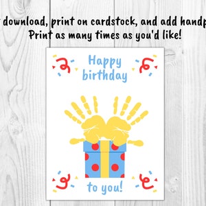 Birthday Handprint Craft, Happy Birthday Handprint Card, Happy Birthday ...