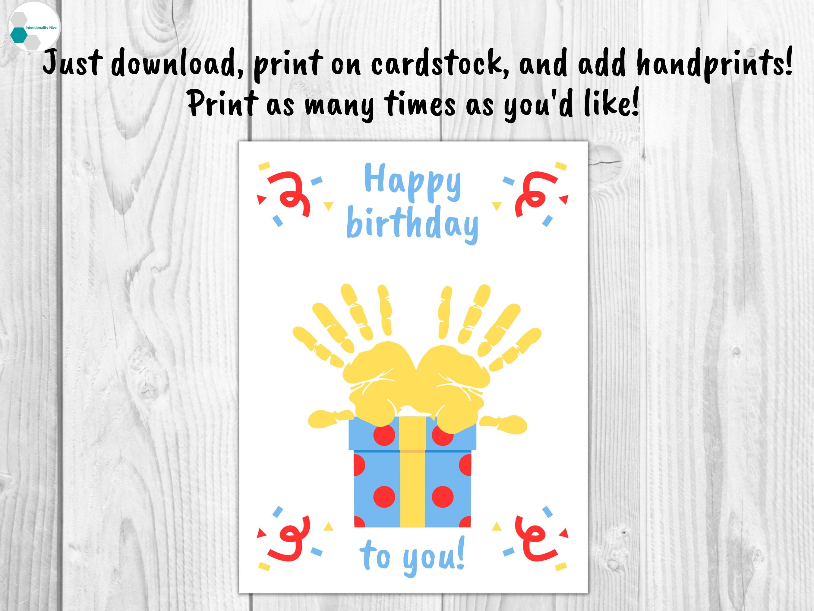 Birthday Handprint Craft Happy Birthday Handprint Card Happy - Etsy