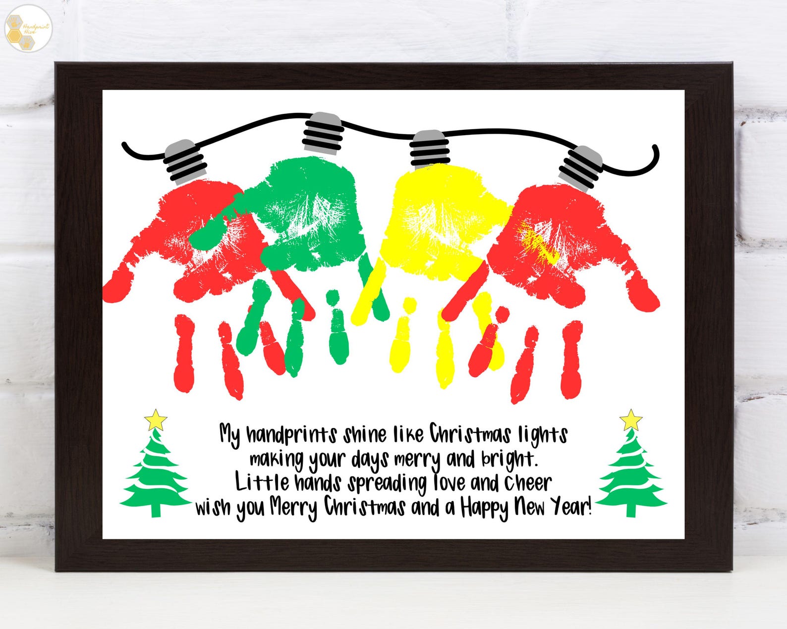 Christmas Lights Handprint Art Poem, Christmas Handprint Poem Gift ...
