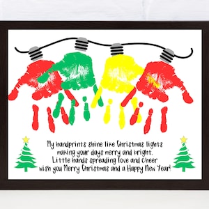 Christmas Lights Handprint Art Poem, Christmas Handprint Poem Gift ...