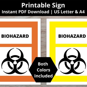 Biohazard Sign Printable Safety Sign PDF Instant Digital - Etsy