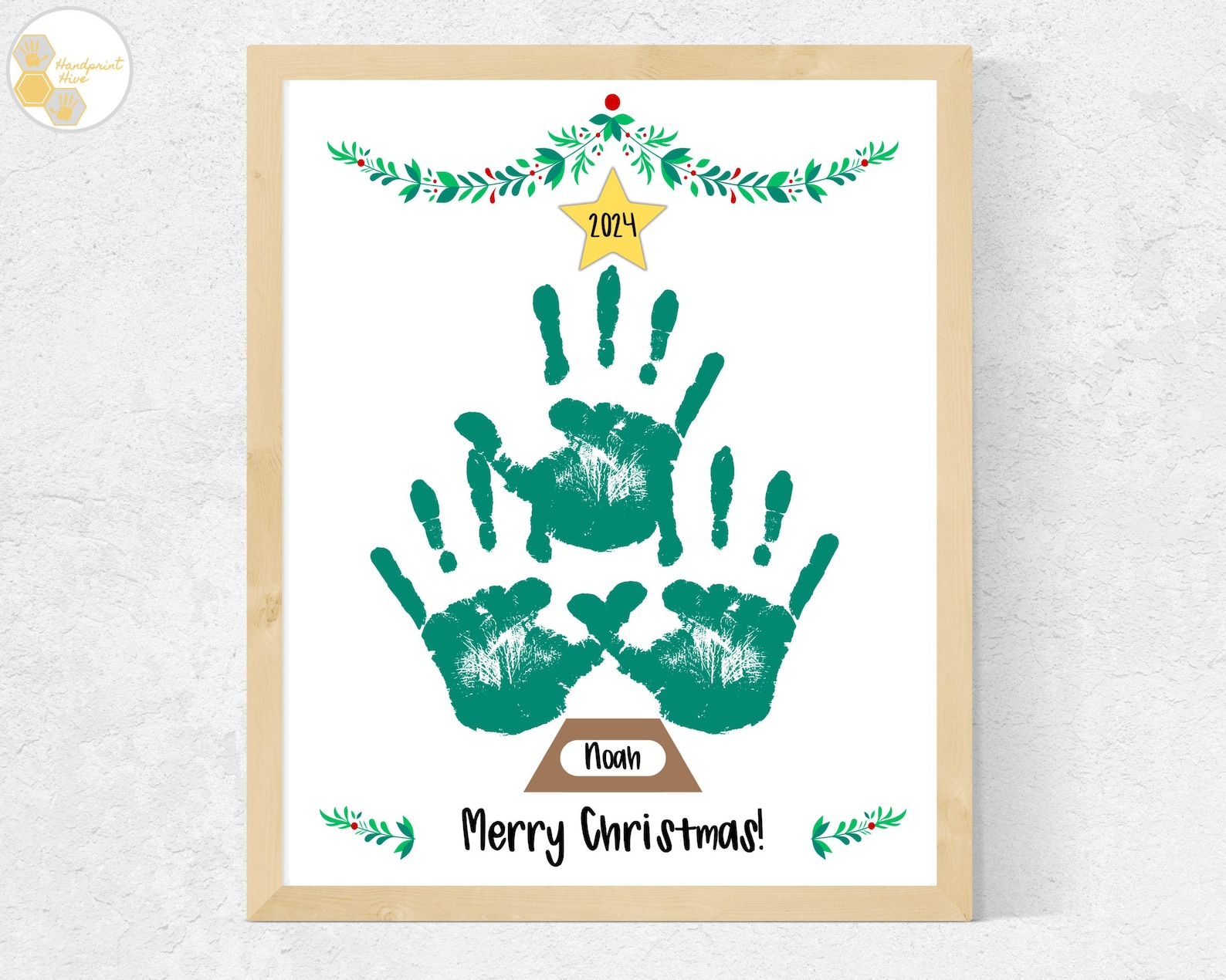 2024 Christmas Tree Handprint Craft Printable, Handprint Christmas Tree ...