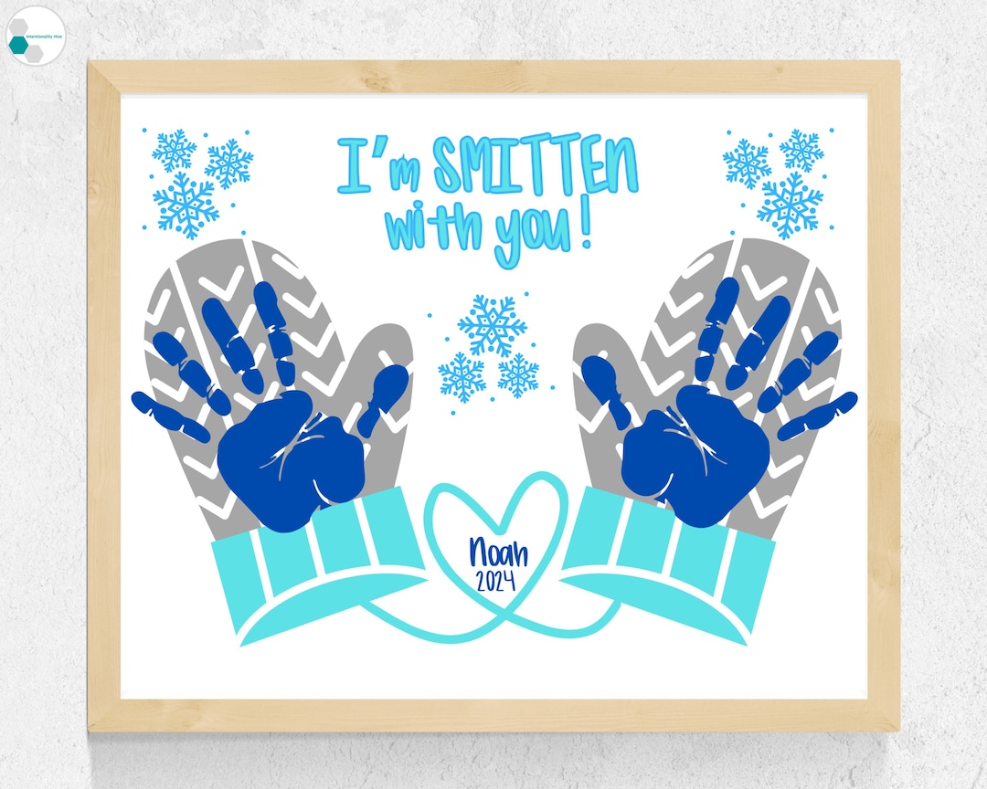 Winter Mittens Handprint Art Craft, Winter Handprint Craft for Toddlers ...