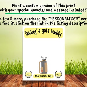 Daddy's Golf Buddy Handprint Gift, Baby Golf Gift for Dad Father's Day ...