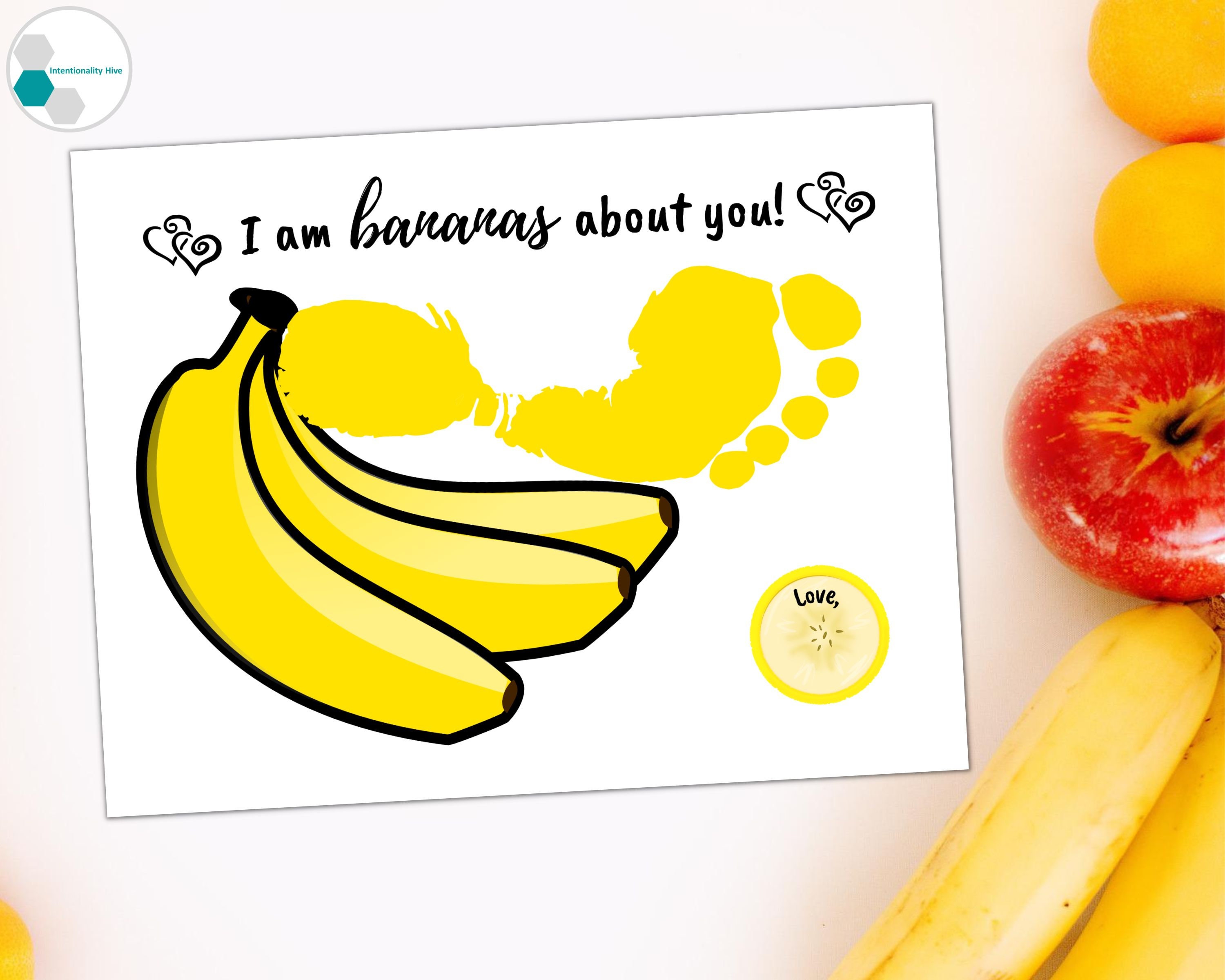Infant Footprint Printable Bananas About You Toddler / Baby - Etsy