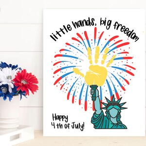 Freedom July 4th Handprint Art Statue of Liberty Craft, 4th of July ...