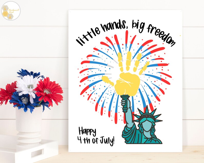 Freedom July 4th Handprint Art Statue of Liberty Craft, 4th of July ...
