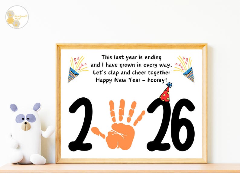 2026 New Years Handprint Art Poem, New Year Handprint Craft 2026 ...