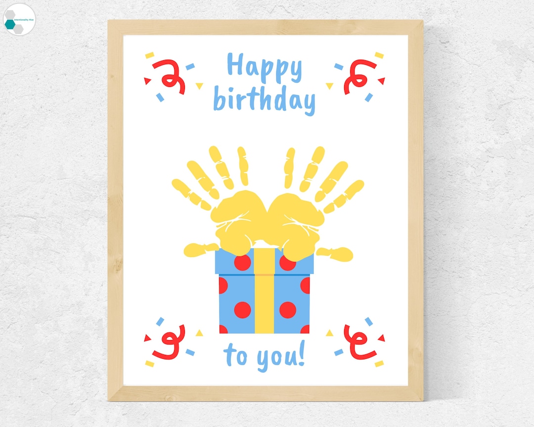 Birthday Handprint Craft, Happy Birthday Handprint Card, Happy Birthday ...
