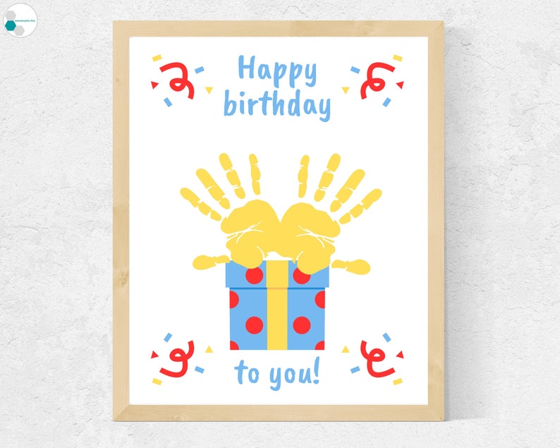 Birthday Handprint Craft Happy Birthday Handprint Card Happy - Etsy