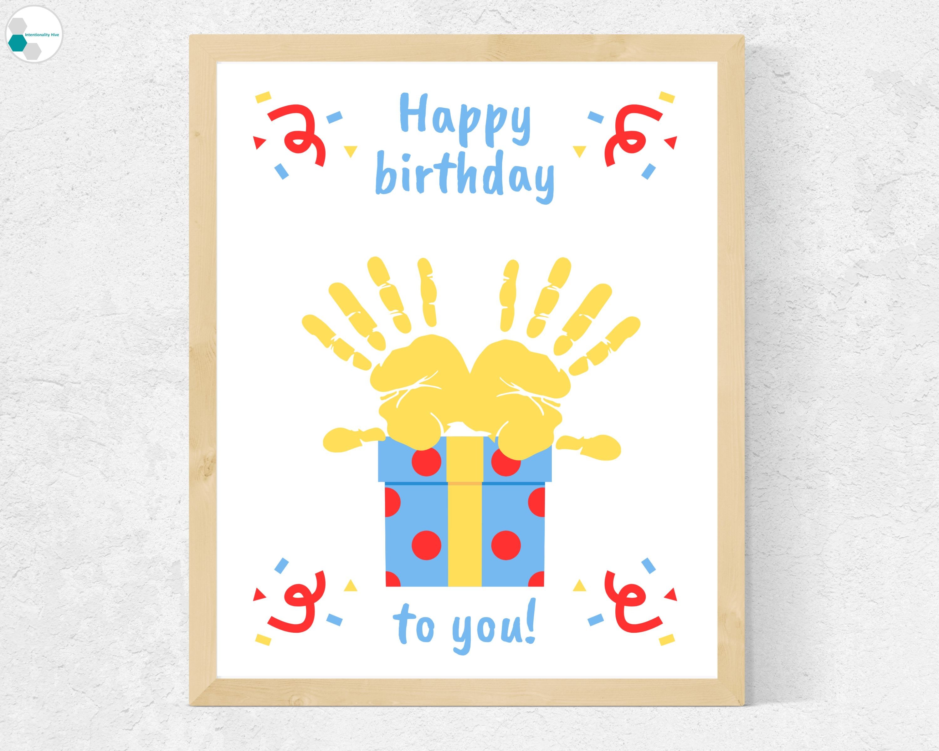 Birthday Handprint Craft Happy Birthday Handprint Card Happy - Etsy