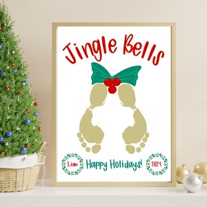 Holiday Jingle Bells Handprint Art Craft, Christmas Happy Holidays ...