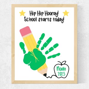 First Day of School Handprint Craft Back to School Printable - Etsy