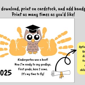 Kindergarten Graduation Handprint Art Poem, 2025 Kindergarten ...