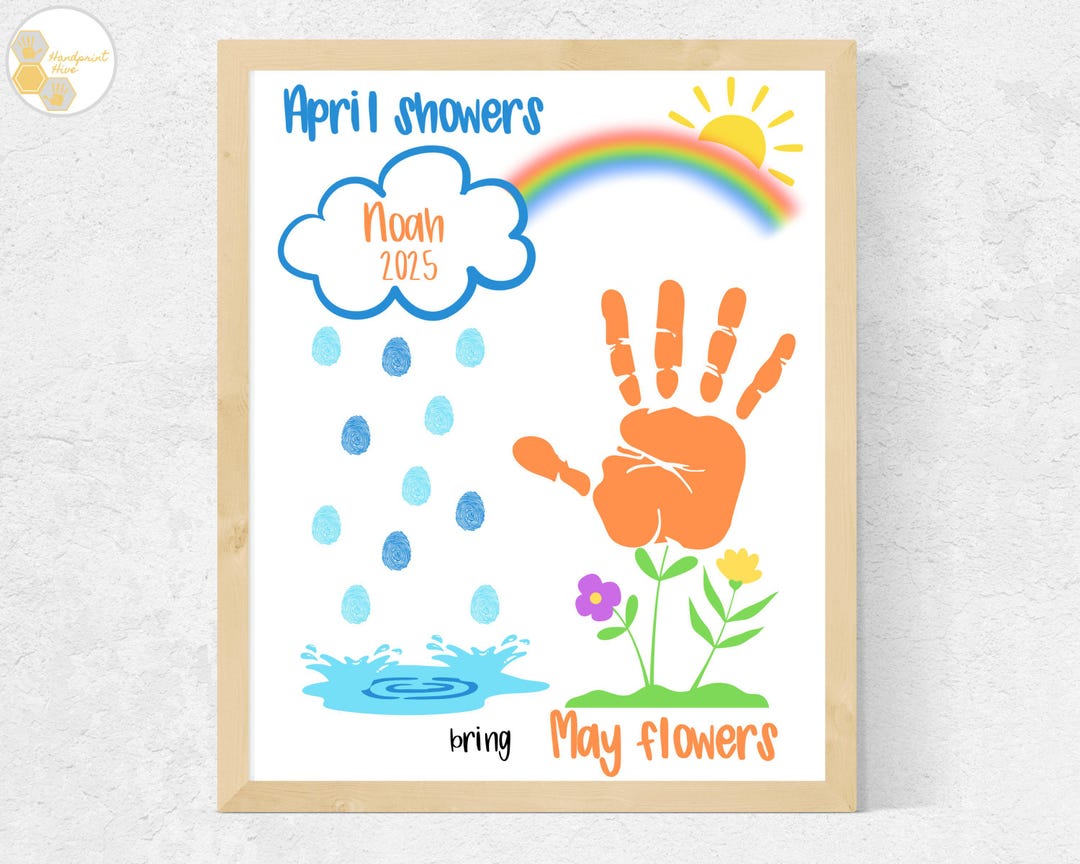April Showers Handprint Art | Spring Handprint Craft for Toddlers ...