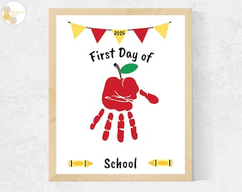 First Day of School Handprint Craft, Back to School Poem Handprint Art ...