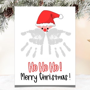 Santa Handprint Art Craft, Christmas Handprint Craft for Toddler Baby ...