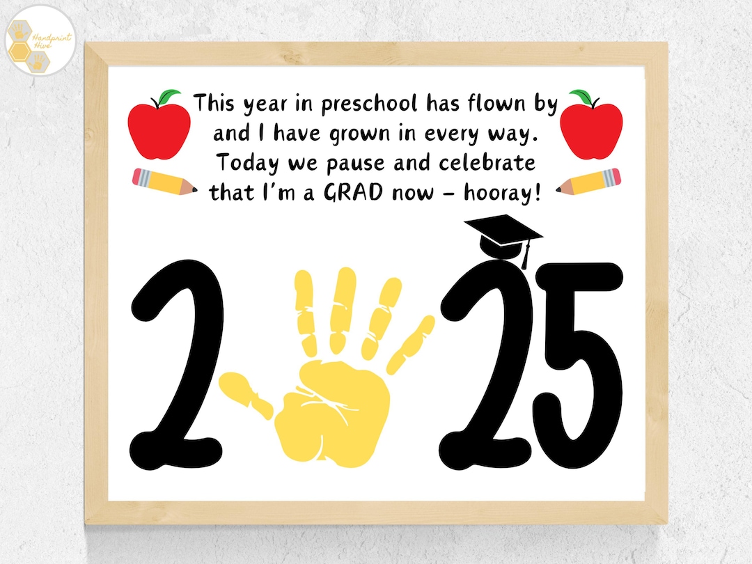 2025 Preschool Graduation Handprint Poem, Last Day of Preschool ...