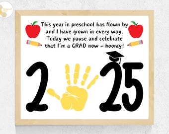 Editable Preschool Graduation Handprint Poem, Last Day of Preschool ...