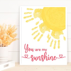 You Are My Sunshine Handprint Art Craft PDF, Sunshine Craft Template ...