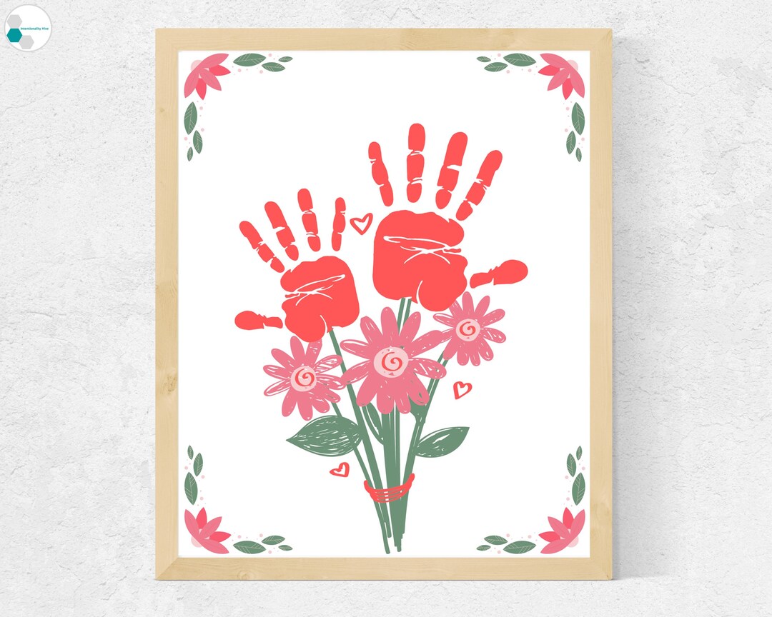 Flower Valentine Handprint Craft for 1, 2, 3 Kids | DIY Valentine ...
